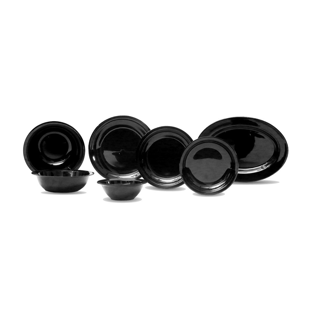 Black Melamine Dinner Set – Patex Studios