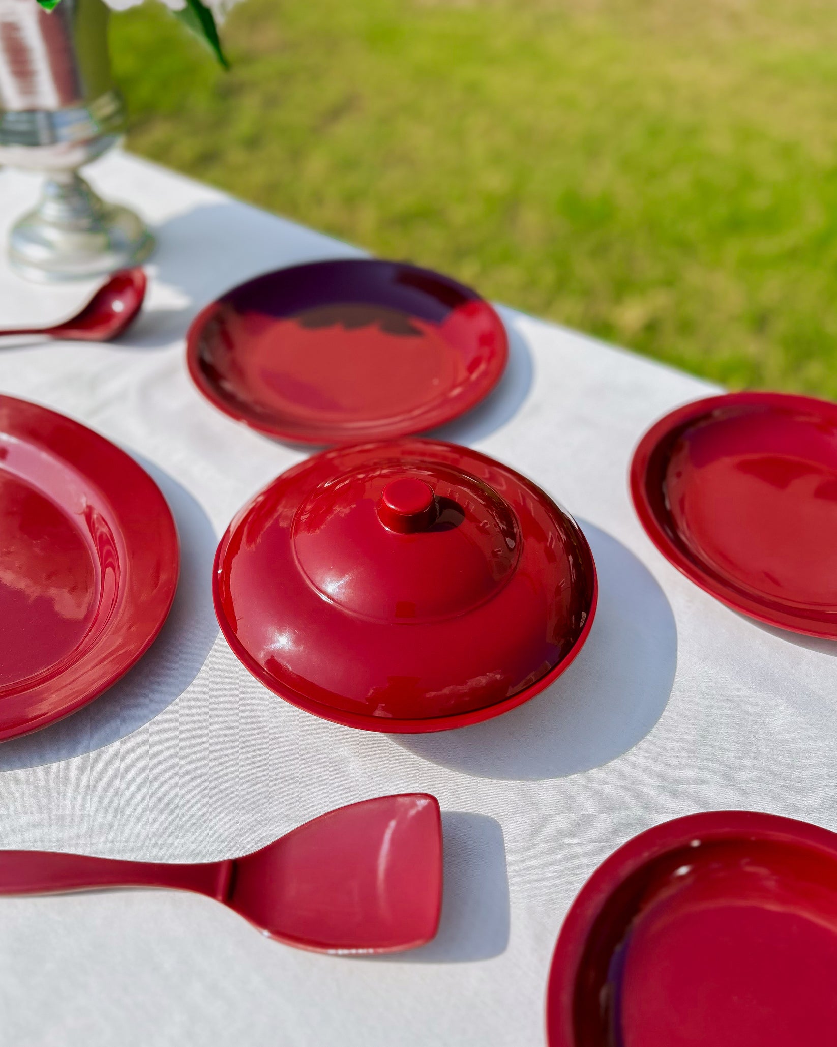Red Melamine Dinner Set – Patex Studios